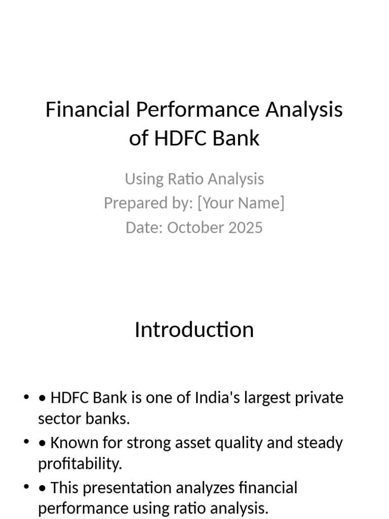 HDFC Bank Financial Performance Analysis | PDF | Leverage (Finance ...