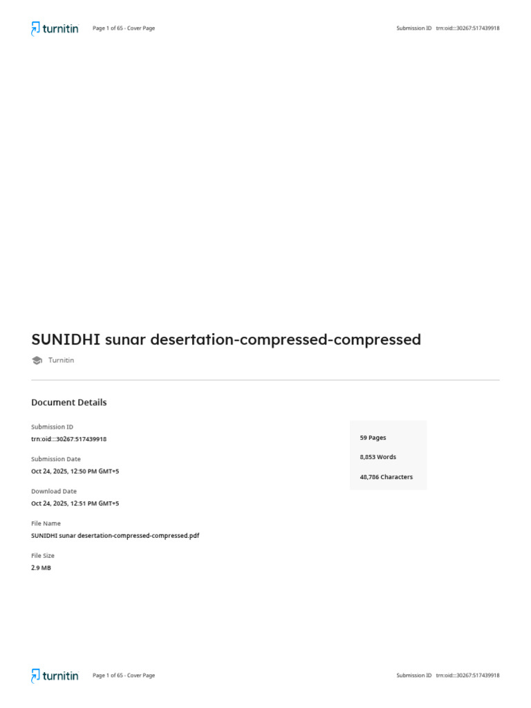 Similarity - SUNIDHI Sunar Desertation-Compressed-Compressed | PDF | Citation | Quotation Mark