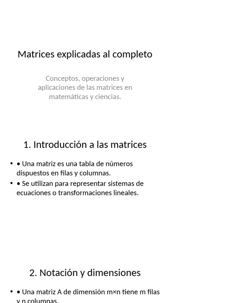 Guía Completa sobre Matrices | PDF | Matriz (Matemáticas) | Determinante