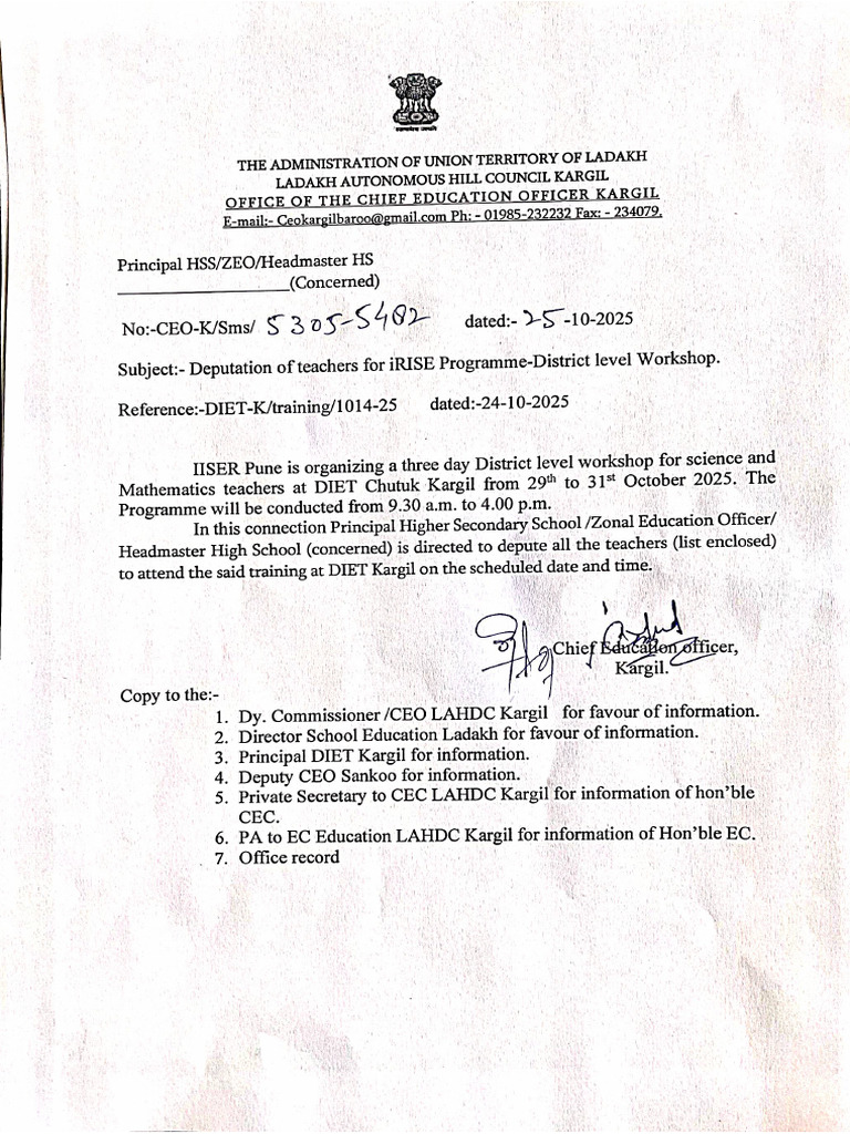 IISR Training Deputation | PDF