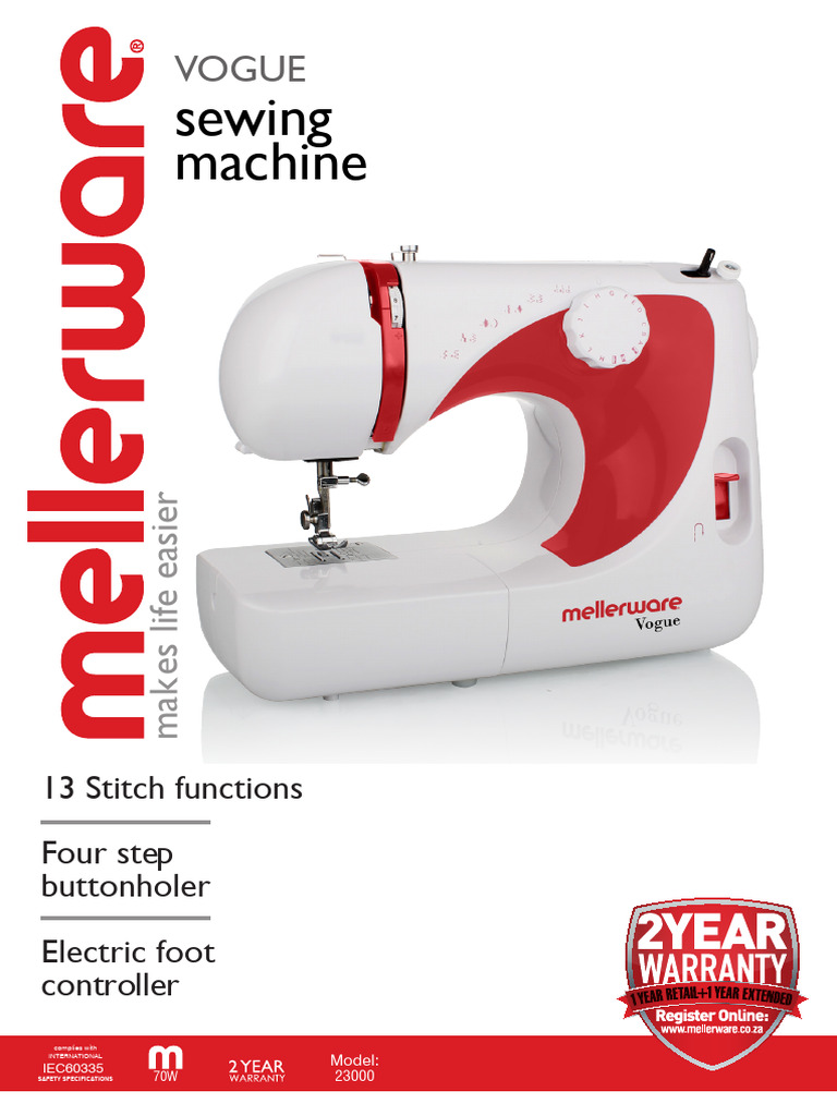 Mellerware 23000 Sewing Machine Guide | PDF | Sewing Machine | Seam ...