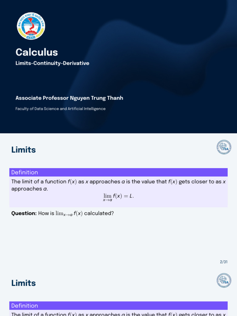 Limit Continuity Derivative | PDF | Mathematical Logic | Real Analysis