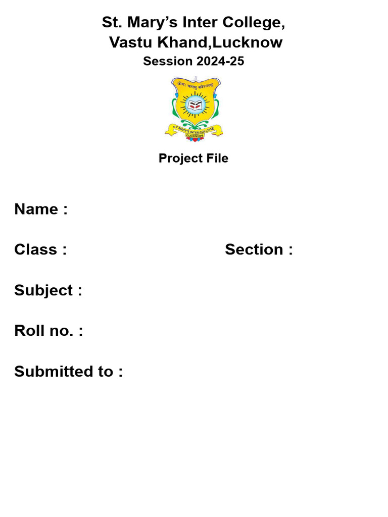 Project File Cover Page | PDF