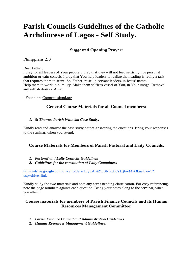 Parish Councils Guidelines for Leaders | PDF
