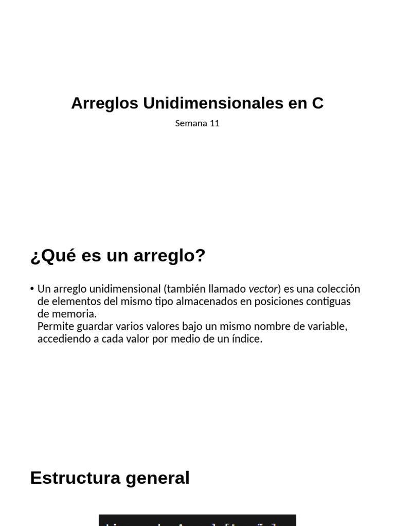 Arreglos Unidimensionales en C | PDF