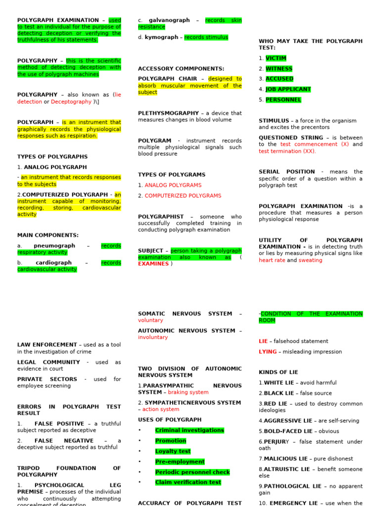 CRI-201-LIE-DETECTION-FINAL-CFE-REVIEWER | PDF | Polygraph | Lie
