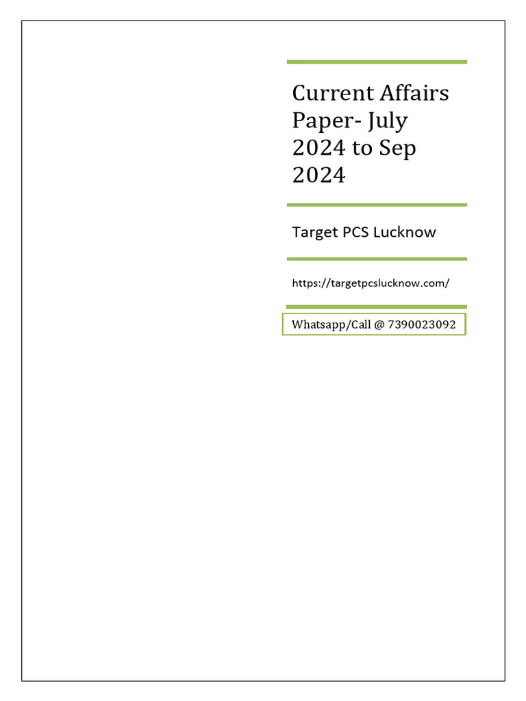 Current Affairs July-Sep 2024 Overview | PDF | World Wide Web ...
