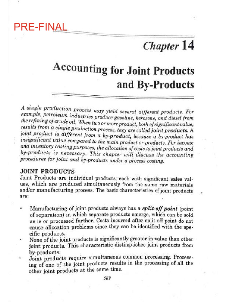 Chapter 14 - Accounting For Joint Products and By-Products | PDF