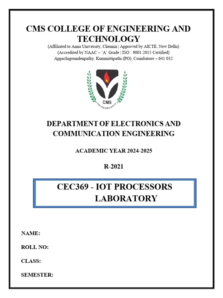 Iot Processor Lab Manual | PDF | Central Processing Unit | Engineering