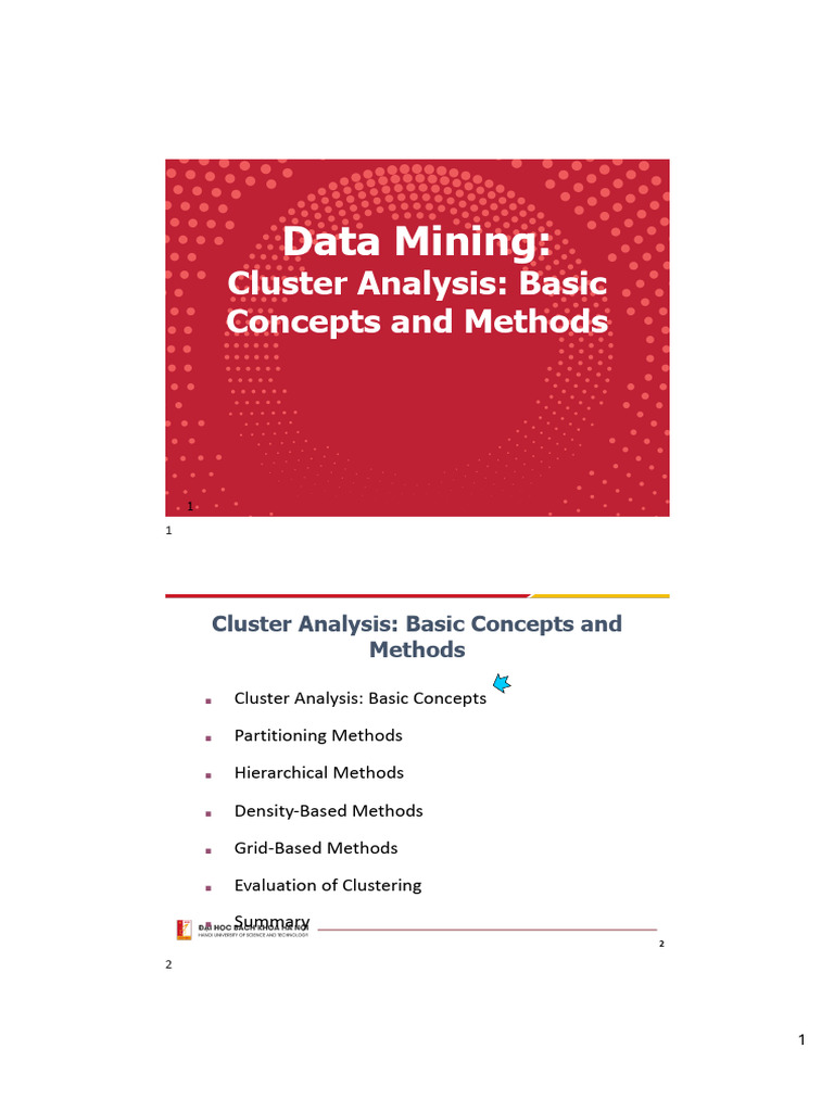 Lecture 9 - Clustering | PDF | Cluster Analysis | Data Mining