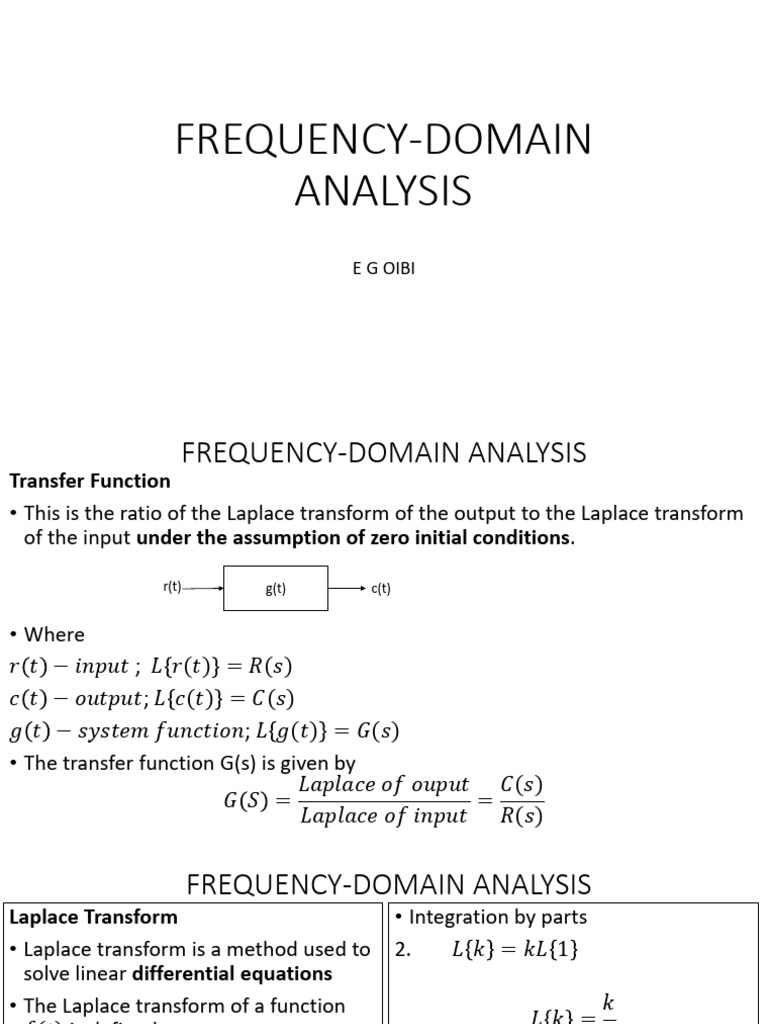 Frequency-Domain Analysis Overview | PDF | Laplace Transform ...