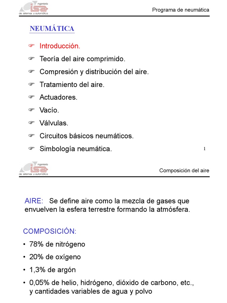 Curso Neumatica | PDF | Humedad | Gases