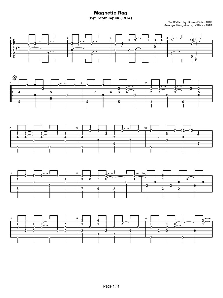 Magnetic Rag | PDF | Ragtime | Necked Lutes