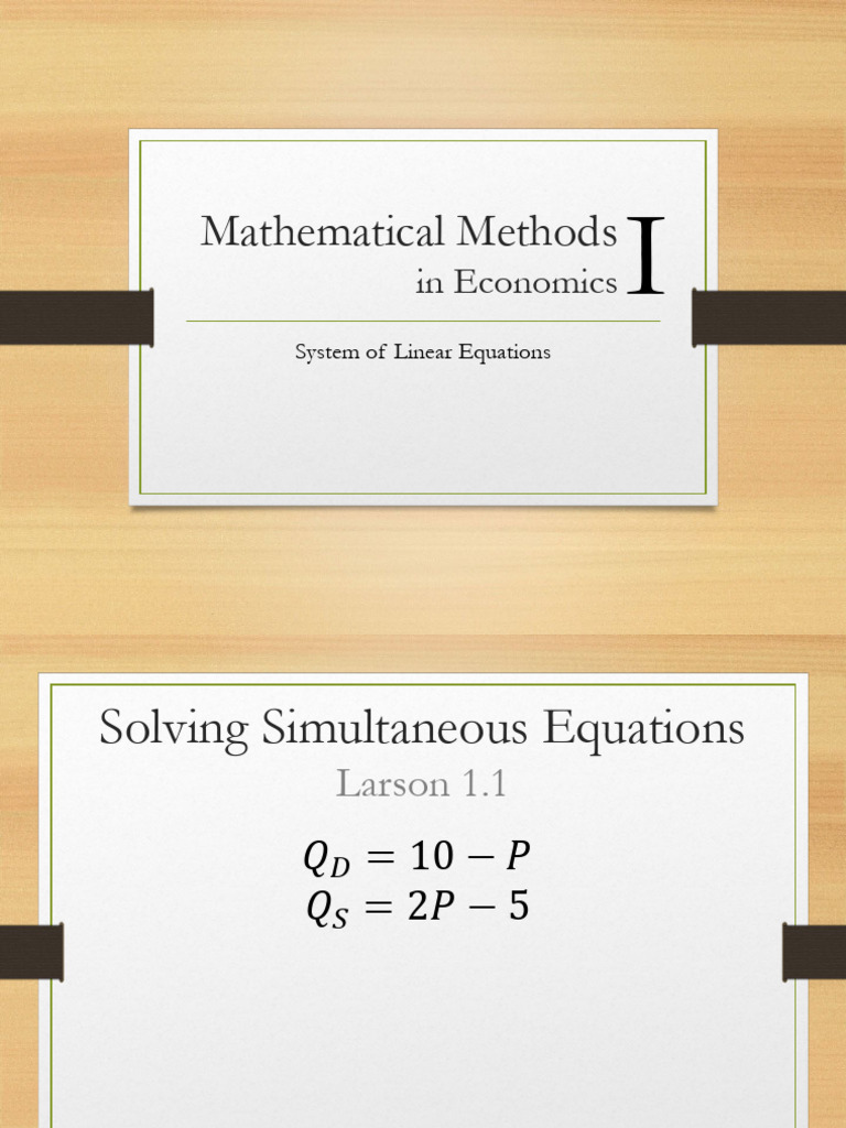 Solving Linear Equations in Economics | PDF | Algebra | Algorithms