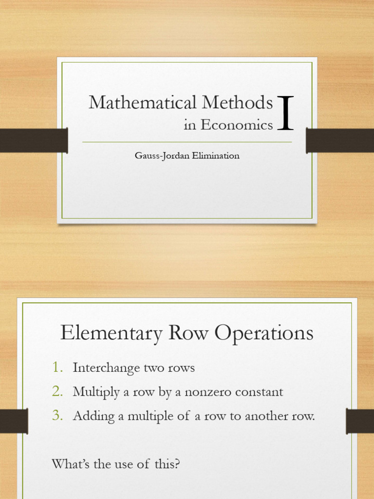 5 - Gauss-Jordan Eliminiation | PDF | Linear Algebra | Algorithms