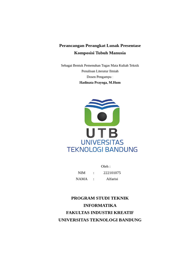 Perancangan Software Komposisi Tubuh Manusia | PDF