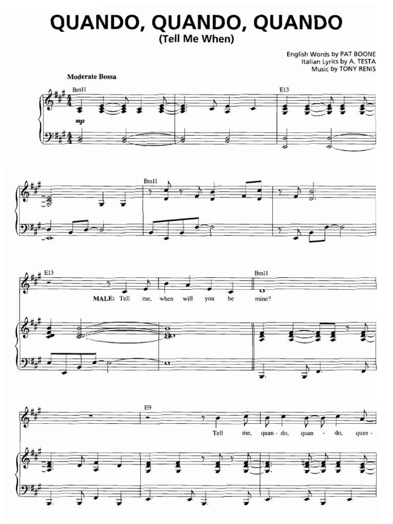 Michael Quando Quando, Quando-DailyMusicSheets | PDF | European Music ...