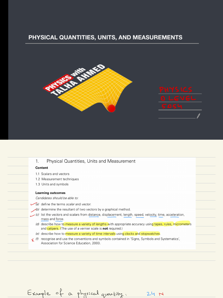 (1.1) Physical Quantities, Units, Measurements | PDF | Mechanics ...