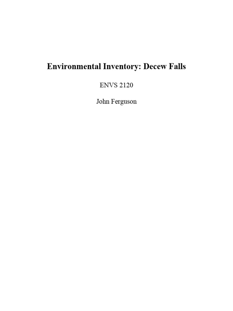 Decew Falls Environmental Inventory | PDF | Trees