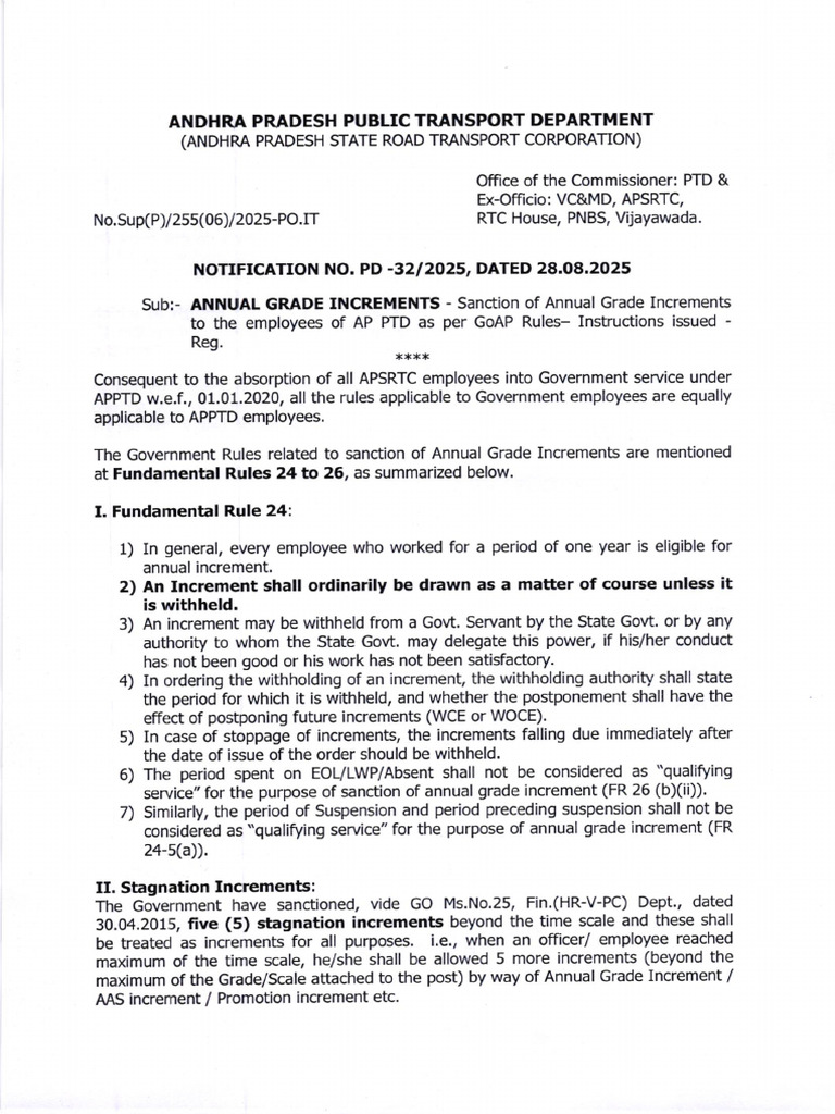 Annual Grade Increments Guidelines APPTD | PDF | Probation