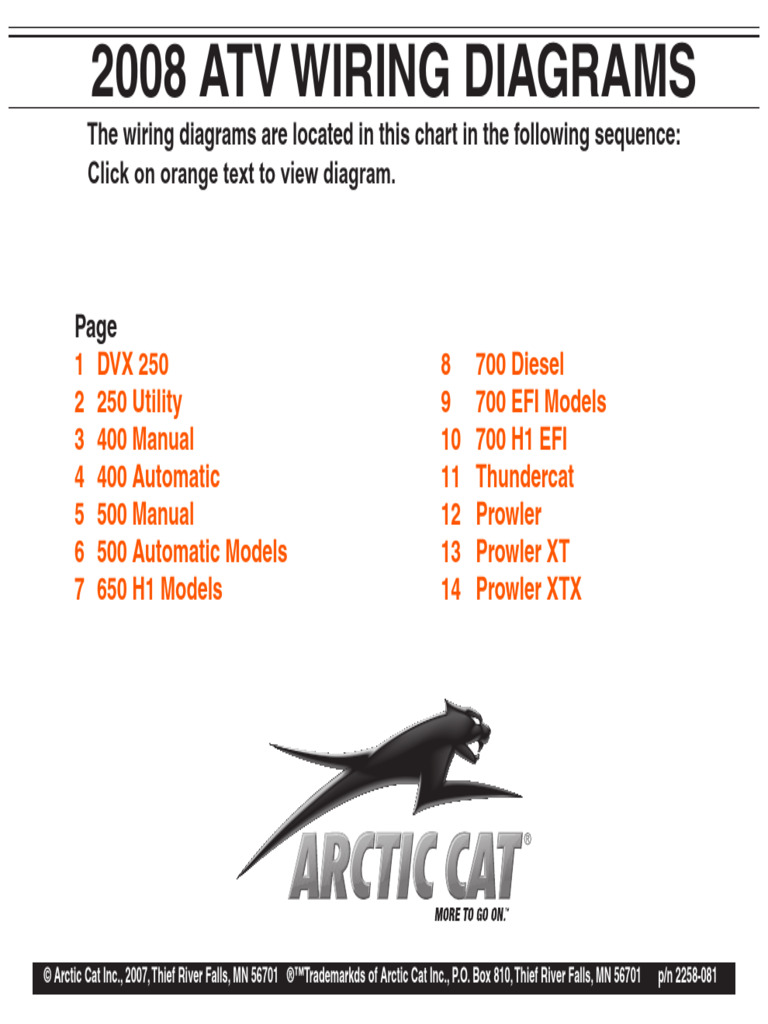 2008 Arctic Cat ATV Wiring Diagrams | PDF