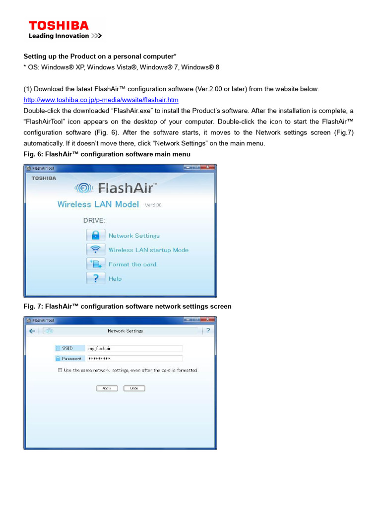 FlashAir™ Setup Guide for Windows | PDF