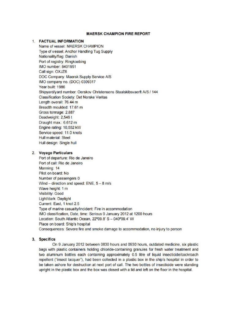 Maritime Incident Report | PDF