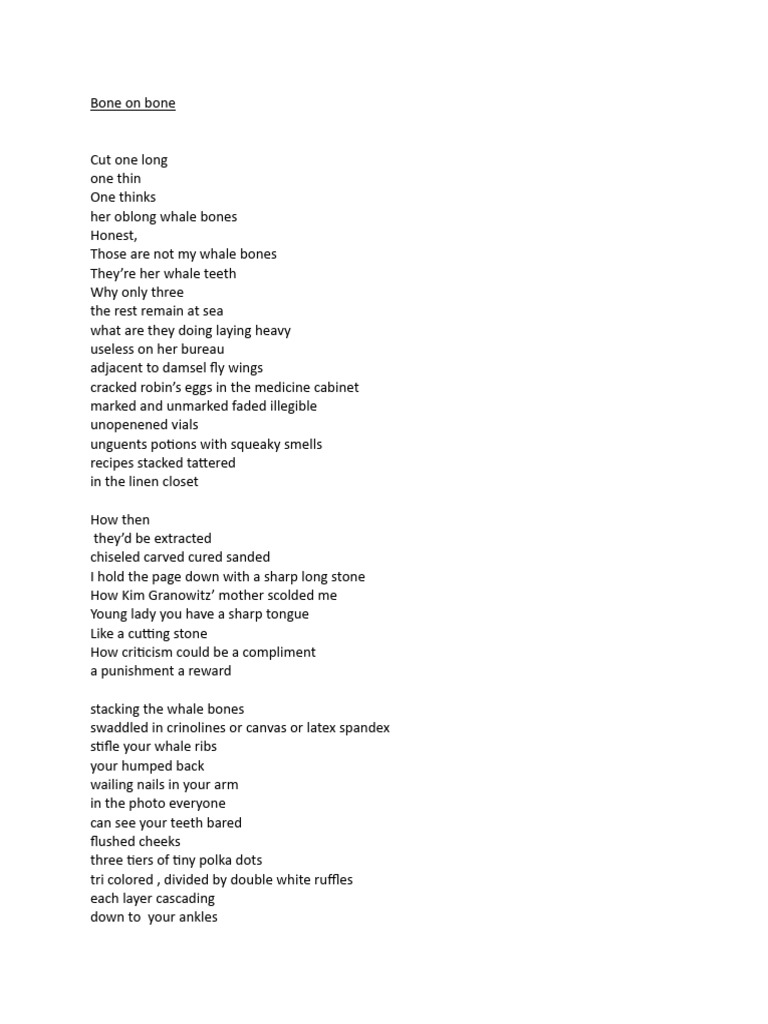 Bone Imagery and Memory in Poetry | PDF