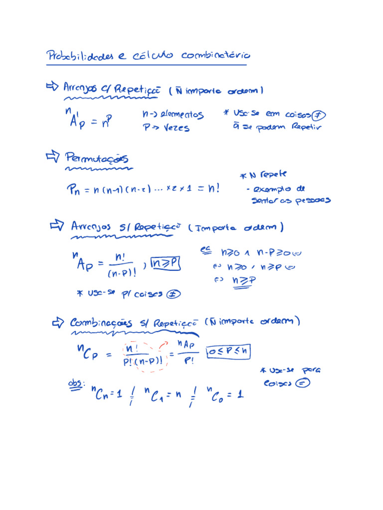 Probabilidades e Cálculo Combinatório | PDF