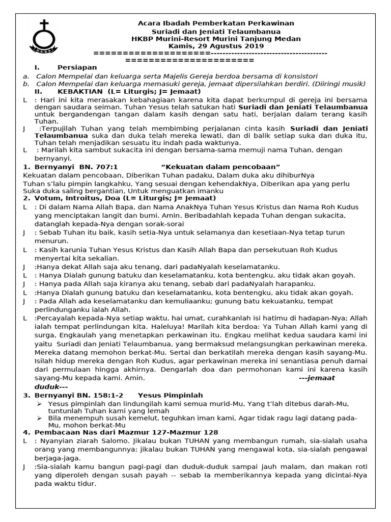 Aca Pemberkatan Nikah | PDF
