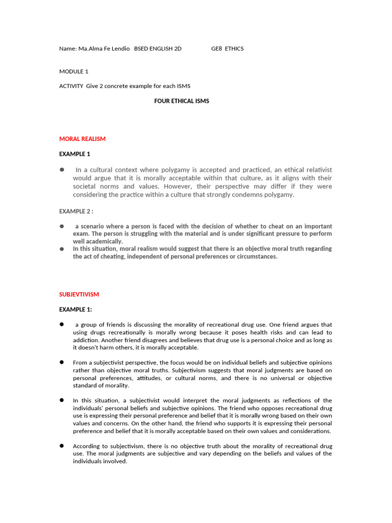 Ge8 Isms.docx New | PDF | Morality | Social Psychology