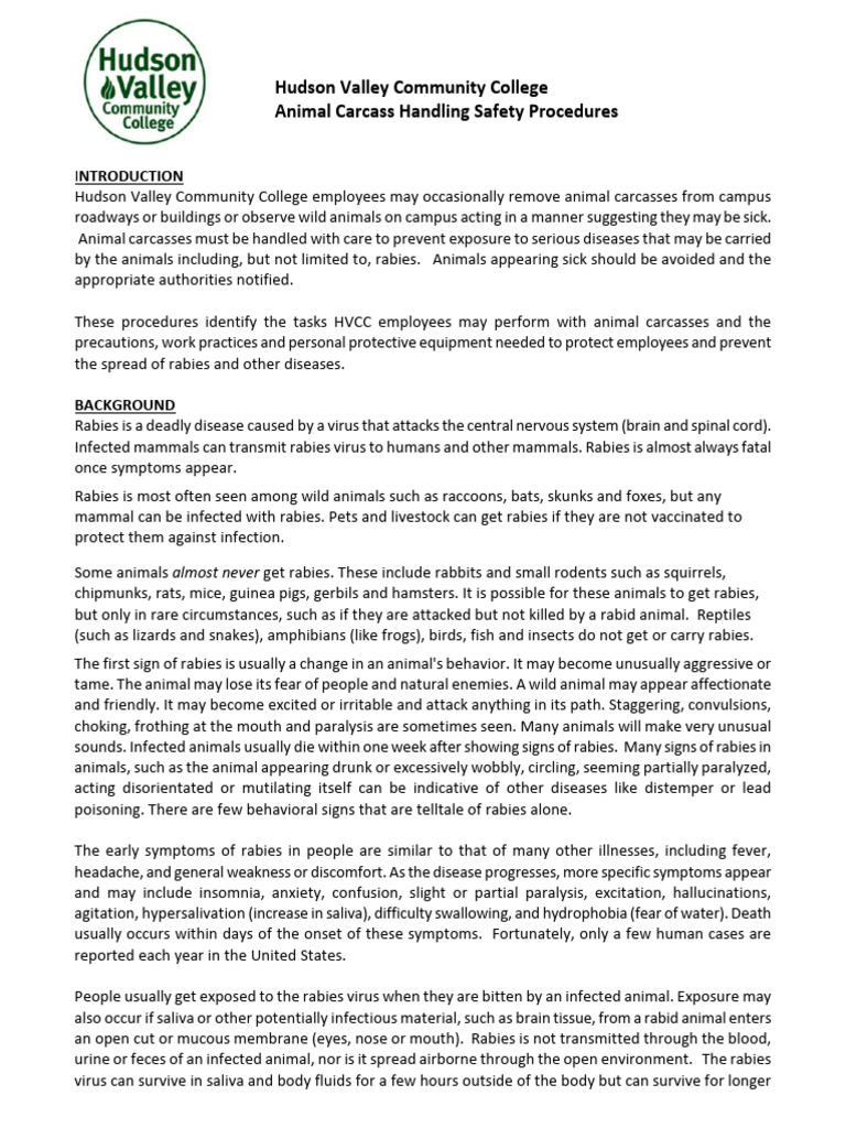 Animal Carcass Handling Safety Procedures Animal-Carcass-Handling ...