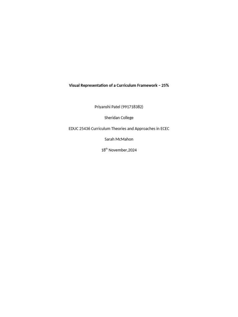 Visual Representation of A Curriculum Framework | PDF | Developmental ...