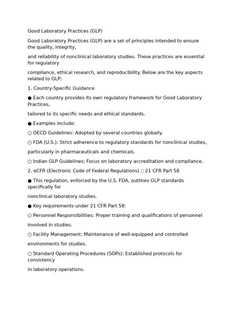 Good Laboratory Practices | PDF | Phases Of Clinical Research | Clinical Trial