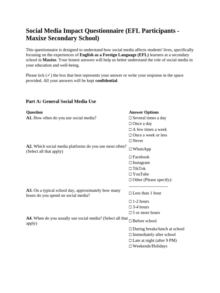Social Media Effects on EFL Students | PDF | Learning