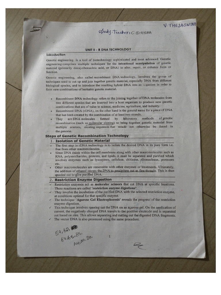 Biotechnology Unit2 | PDF
