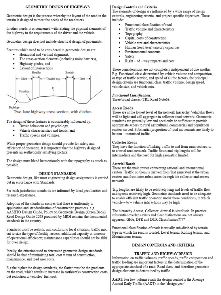 Highway Geometric Design Principles | PDF | Traffic | Road