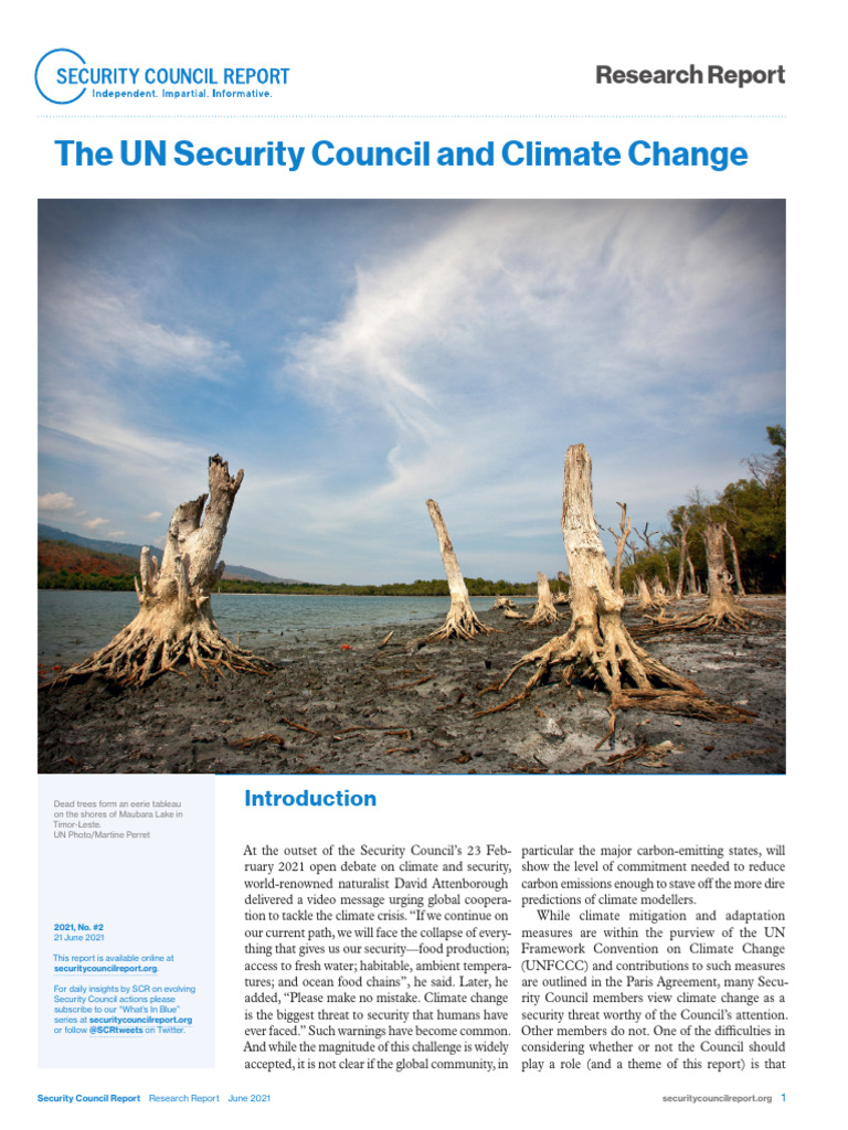 The UN Security Council and Climate Change: Research Report | PDF ...