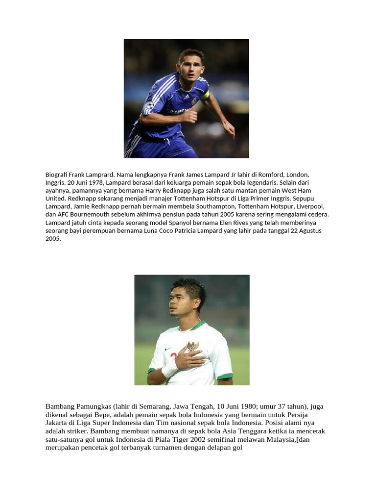 Biografi Frank Lampard dan Elen Rives | PDF