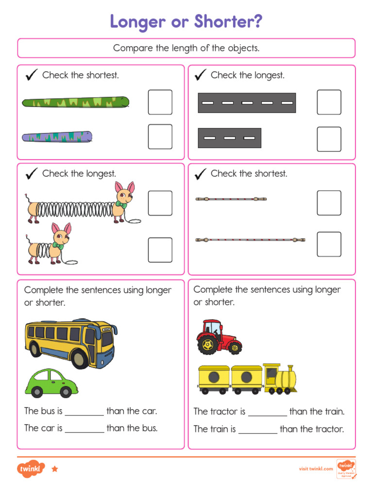 Compare Object Lengths: Longer or Shorter? | PDF