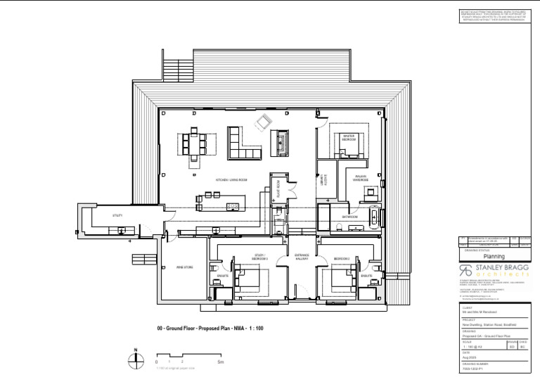 7055-1202-P1 - Proposed GA - Ground Floor Plan-1 | PDF | Bedroom | Room