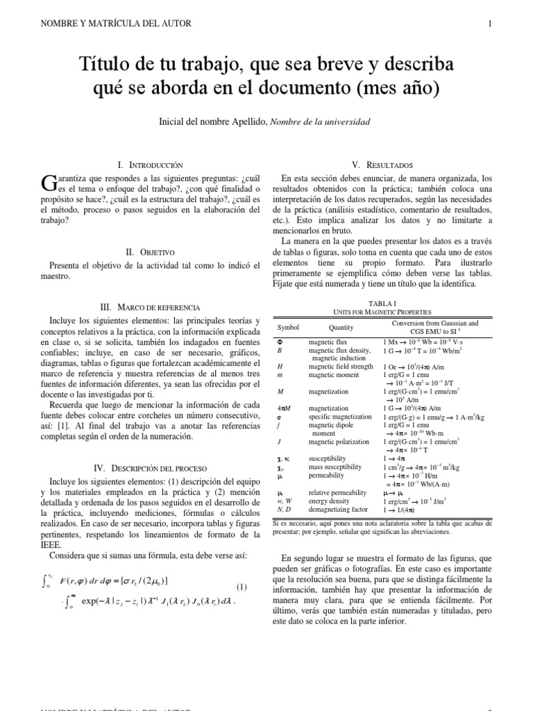 Plantilla Formato IEEE | PDF | Información | Razonamiento