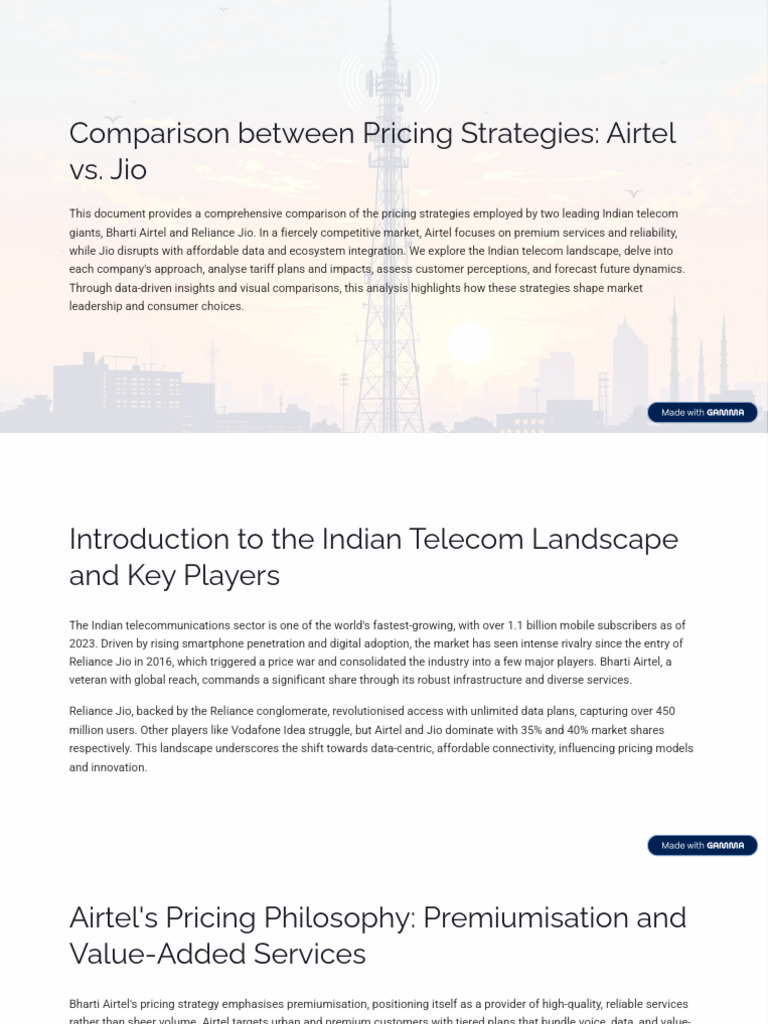 Telecom Pricing Strategies in India | PDF | Pricing | Subscription ...
