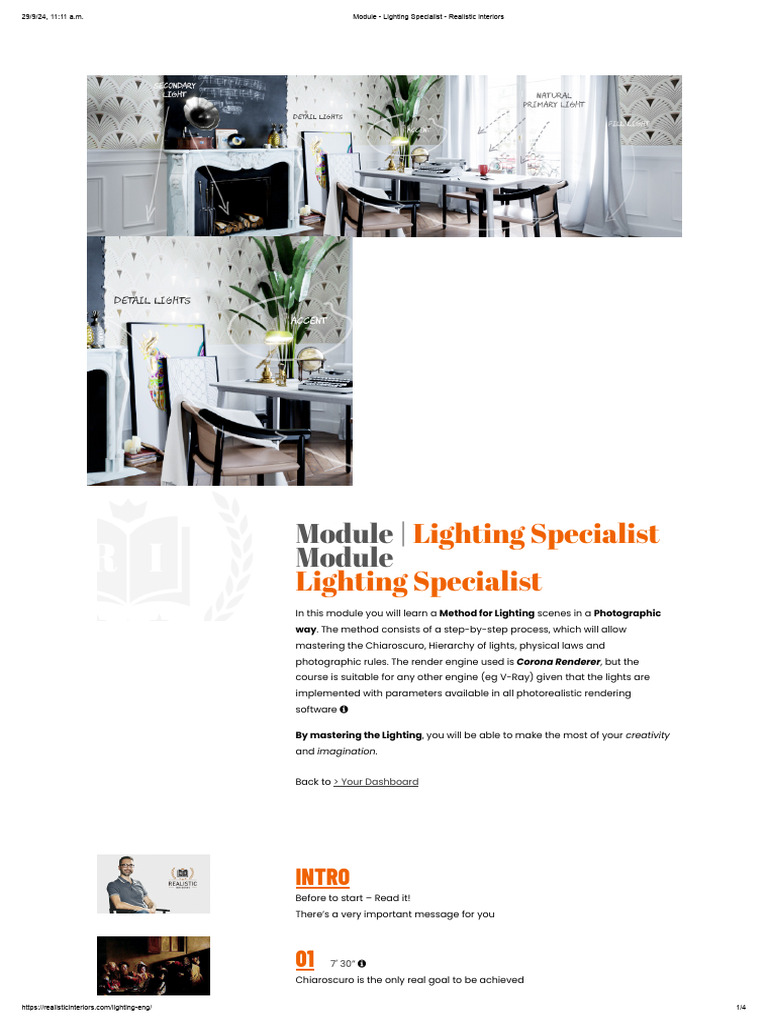 Module - Lighting Specialist - Realistic Interiors | PDF | Lighting ...