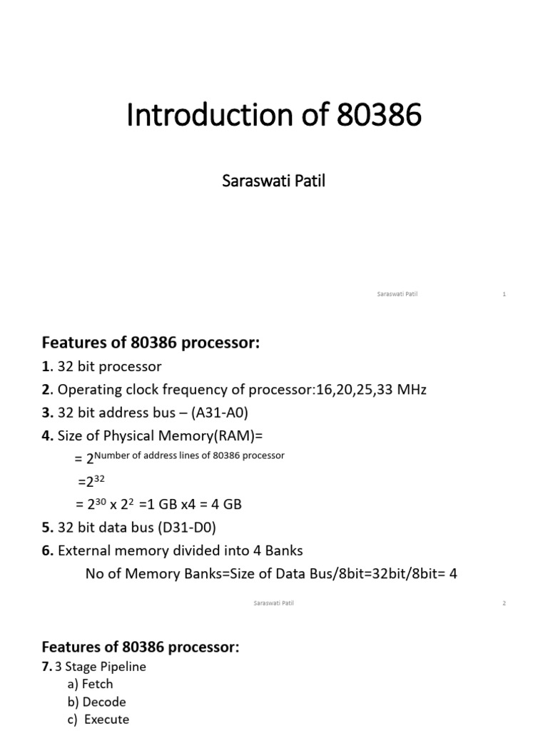 Unit V-80386 | PDF | Random Access Memory | Central Processing Unit