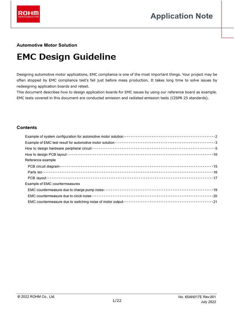 Automotive Motor EMC Design Guide | PDF | Power Supply | Capacitor
