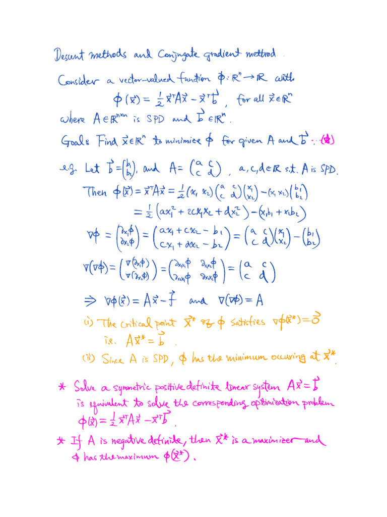 Conjugate Gradient Method Explained | PDF | Mathematical Analysis ...