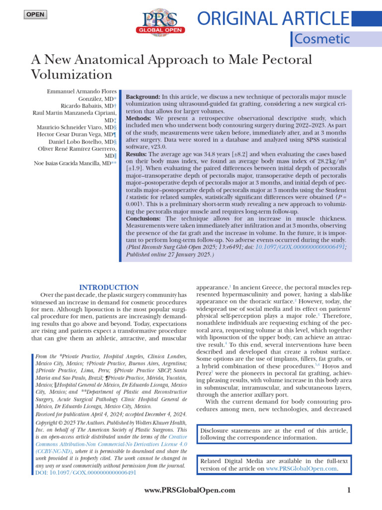 A New Anatomical Approach To Male Pectoral.62 | PDF