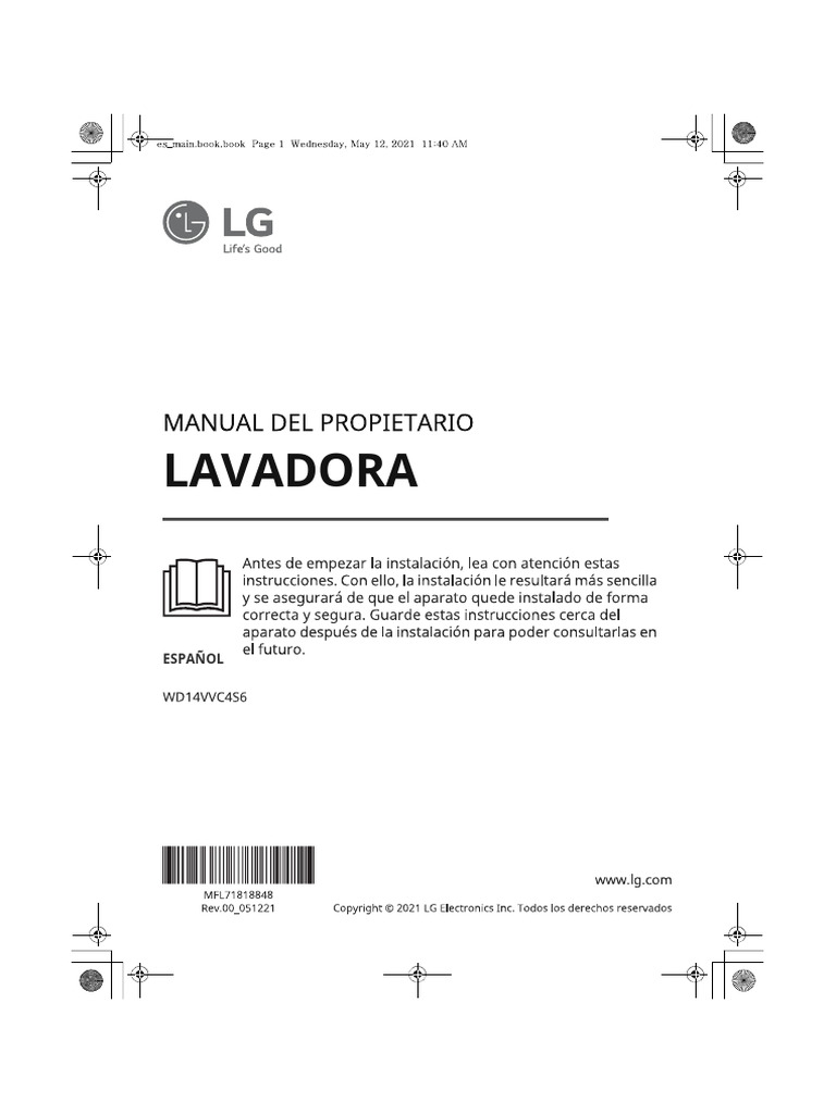 Manual Lavadora LG Inverter 9 kg | PDF | Agua | Lavadora