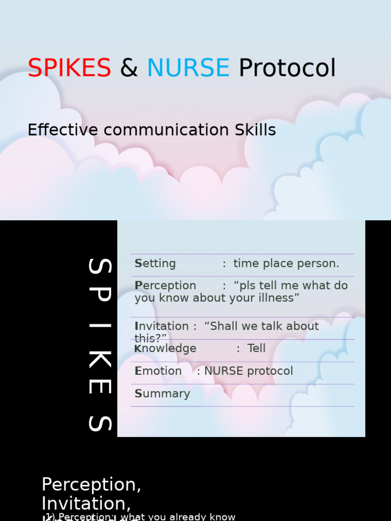 SPIKES & NURSE Protocol - Pain and Morphine | PDF